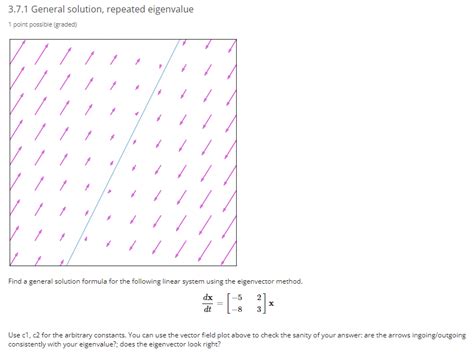Solved 3 7 1 General Solution Repeated Eigenvalue 1 Point