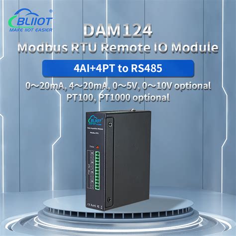 Bliiot Modbus Rtu 4ain4pt1001rs485 Water Room Voltage Remote