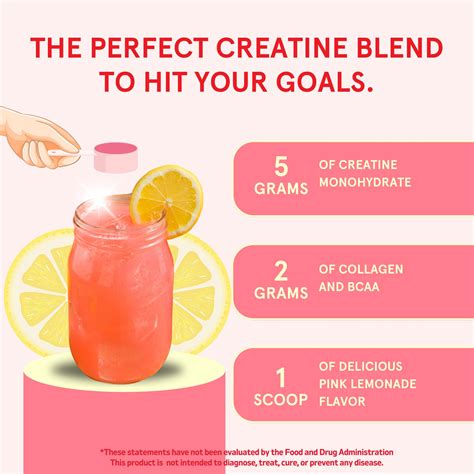 Creatine Monohydrate Powder Pink Lemonade Glute Builder Creatine For Women With Collagen