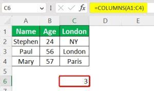 COLUMNS Function In Excel Examples How To Use