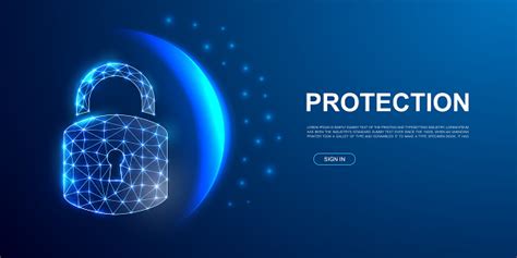 웹 사이트 템플릿에 대한 3d 다각형 기호를 잠급니다 홈페이지에 대한 낮은 폴리 사이버 보안 일러스트레이션 프로모션 배너