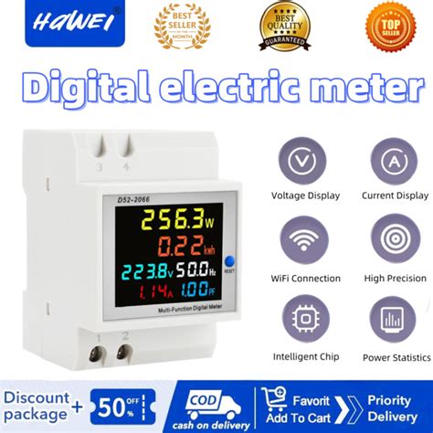 【hawei】with Wifi Smart Digital Electric Meter D52 2066 6in1 Ac Monitor