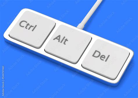 Ctrl Alt Del Minimal Keyboard Concept 3d Stock Illustration Adobe Stock