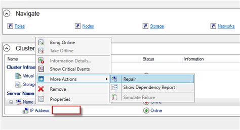 cluster resource cluster name of type network name in clustered