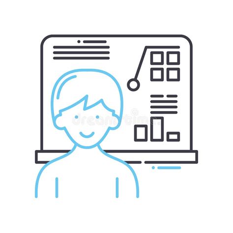 Presentation Line Icon Outline Symbol Vector Illustration Concept