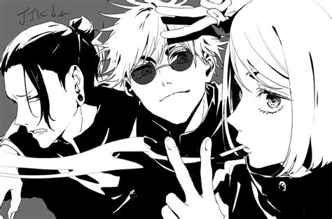 Gojou Satoru Getou Suguru And Ieiri Shoko Jujutsu Kaisen Drawn By Ligton Danbooru
