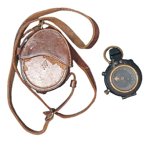 Ww1 British Officers Field Compass With Leather Carrier 1918 Canadian Soldier Militaria