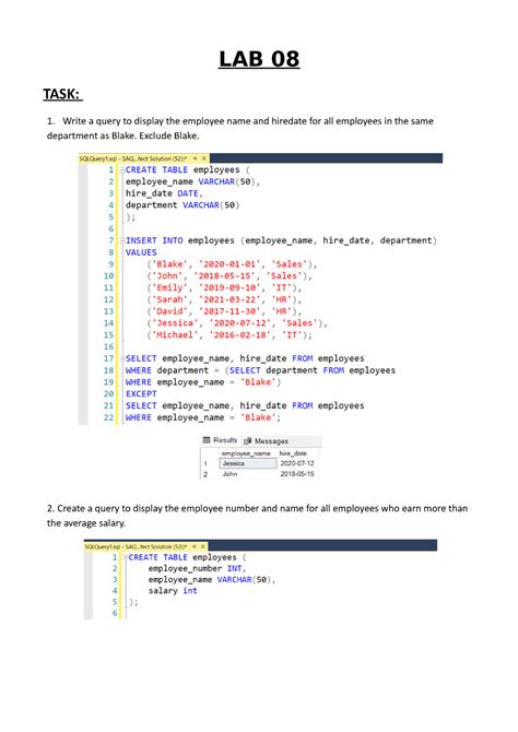 LAB Solved Database Managemang Studocu