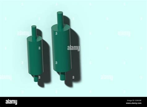 Visualization Of Charts In The Form Of Green Volumetric Candlesticks On