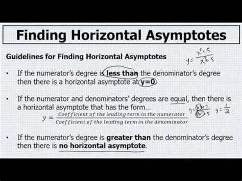 Calculus Finding Horizontal Asymptotes Youtube