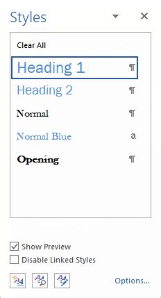 Managing Styles In A Word Document