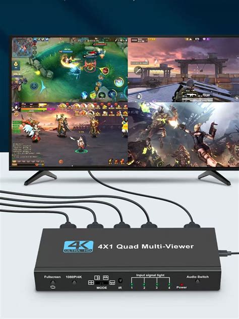 4k 4x1 Quad Multi Viewer Hdmi Compatible Switcher Grandado