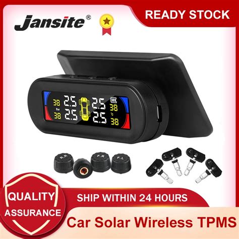 Jansite Car Solar TPMS Tyre Pressure Monitoring System LCD Display Temperature Warning With