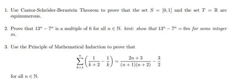 Solved 1 Use Cantor Schröder Bernstein Theorem To Prove