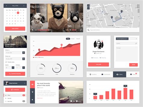 Free Stylish Flat Ui Kit Psd Titanui
