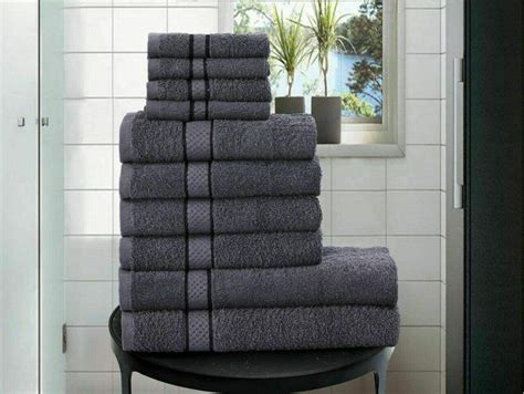10 Pcs 100 Cotton Towel Set Hand Bath And Face Towels