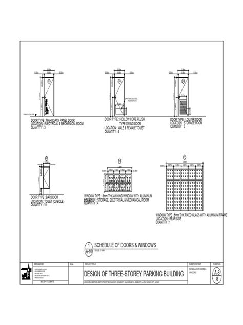 Revised 441 Arki And Struc Plans April 04 Model4 Pdf Door Window