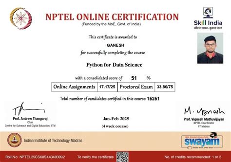Python Datascience Nptel Continuouslearning Dataanalytics Ganesh A
