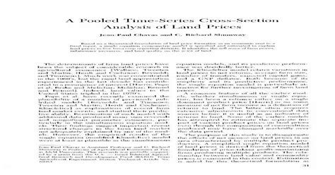 Pdf A Pooled Time Series Cross Section Analysis Of Land …ageconsearch