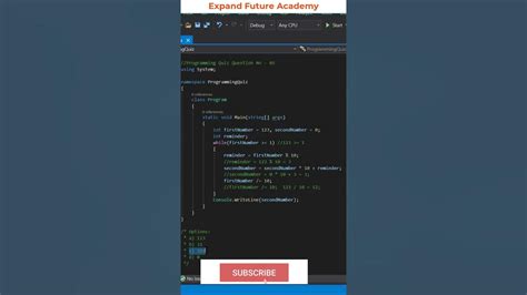 Solution For Programming Quiz Questions Q5 Expand Future Academy