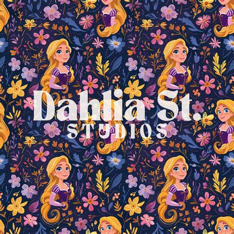 Tangled Rapunzel Magical Seamless File Repeating Pattern