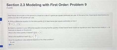 Solved Section 2 3 Modeling With First Order Problem 9 1