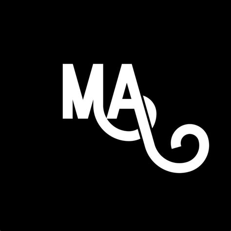 ma design de logotipo de carta. letras iniciais ma ícone do logotipo ...