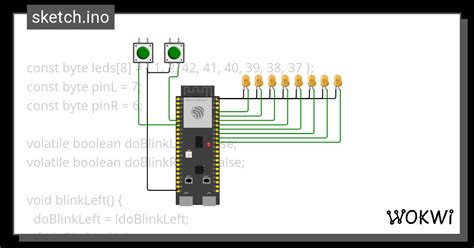 Knipperlicht Wokwi ESP32 STM32 Arduino Simulator