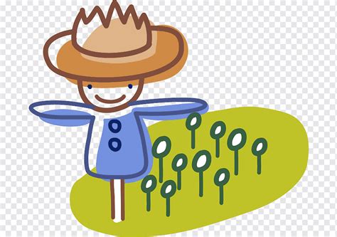 허수아비 필드 가을 시즌 모자 수확 만화 Png Pngwing