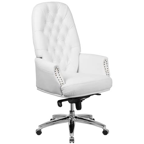 Flash Furniture Hansel White Traditional Adjustable Height Swivel Faux