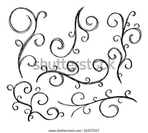 Artistic Curl Elements Stock Vector Royalty Free 56227027 Shutterstock