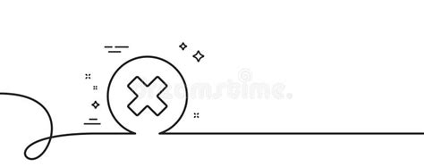 Delete Line Icon Remove Sign Continuous Line With Curl Vector Stock Illustration