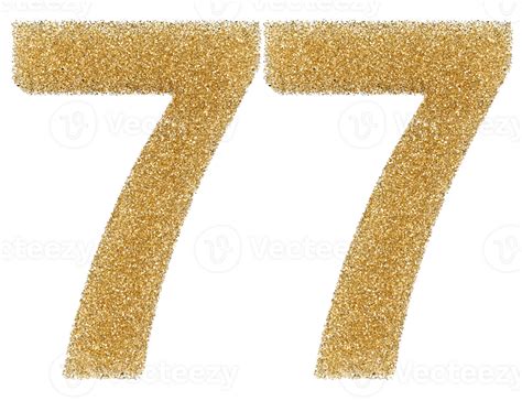 Número 77 Dorado Brillantina 46599723 Png