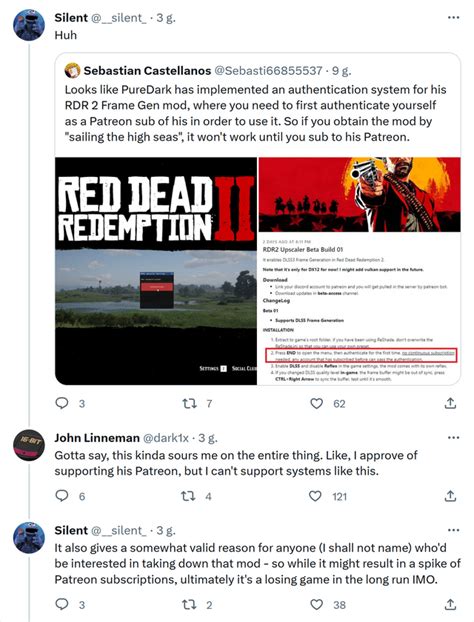 Red Dead Redemption DLSS Frame Generation Comparison PureDark Mod Page ResetEra