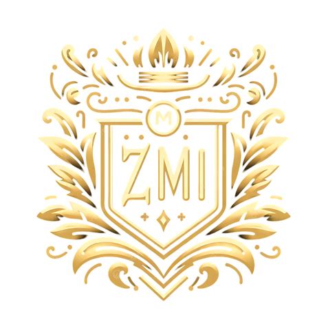 Golden Zmi Emblem With Shield Center Ornate Leaves And Crown Top