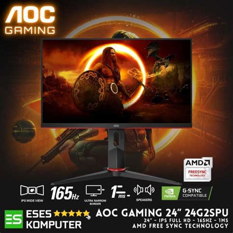 Jual Monitor Aoc Gaming 24g2spu 24 Inch 165hz 1ms Ips With 2x2w Speakers Di Seller Eses Komputer