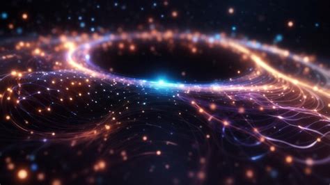 Abstract Digital Network With Glowing Lines And Particles Premium Ai
