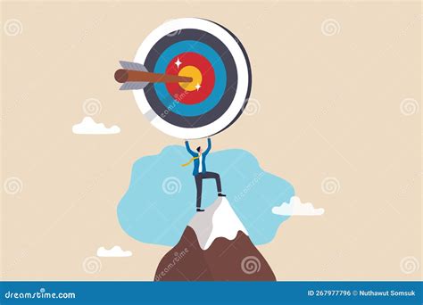 Goal And Objective Line Icons Collection Ambition Plan Target