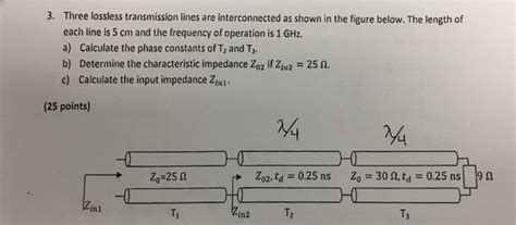 Solved 3 Three Lossless Transmission Lines Are