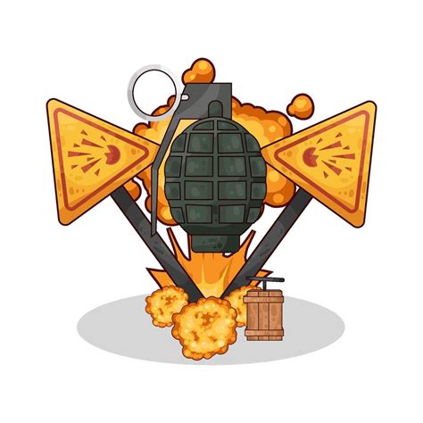The Grenade Bomb Exploded Very Powerfully Illustration 51297482 Vector