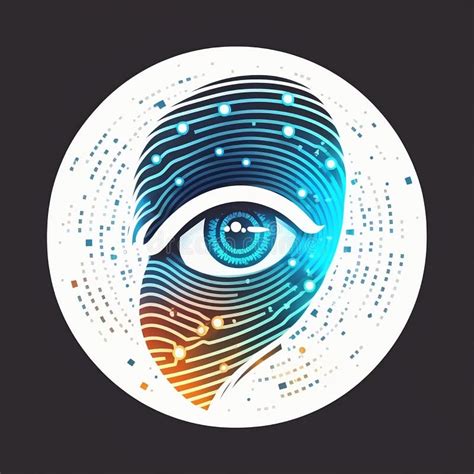 Cyber Security Fingerprint And Eye Scan Security Privacy Stock Illustration Illustration