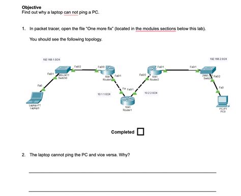 Solved Objective Find Out Why A Laptop Can Not Ping A Pc 1