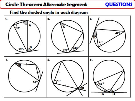 Circle Theorem Alternate Segment Teaching Resources