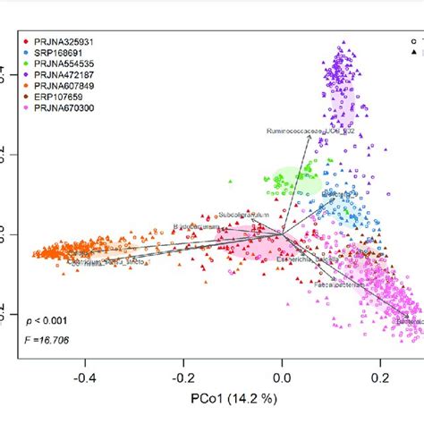The Principal Coordinates Analysis Pcoa Of All Samples At Otu