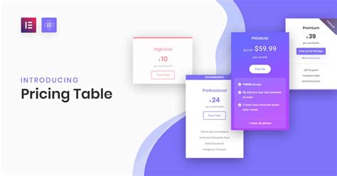 Free Pricing Table For Elementor With Switcher