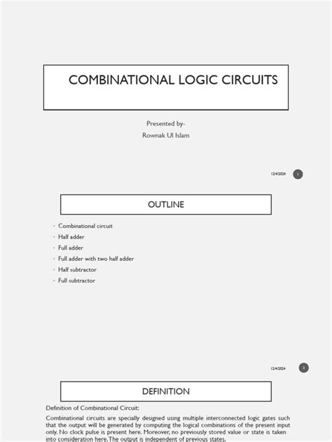 l15 combinational logic circuits pdf logic gate subtraction