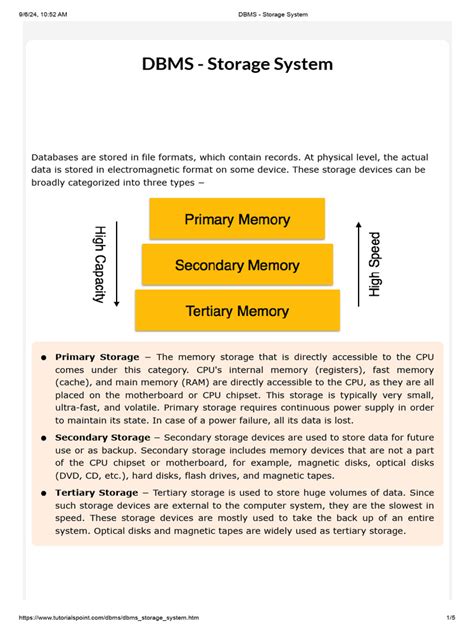 dbms storage system pdf computer data storage disk storage