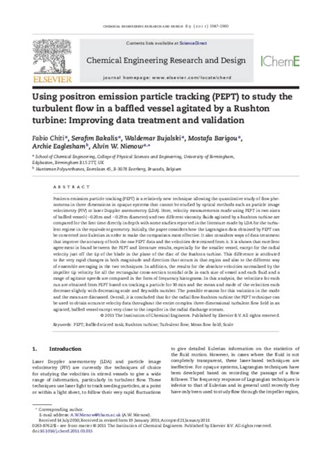 Pdf Using Positron Emission Particle Tracking Pept To Investigate