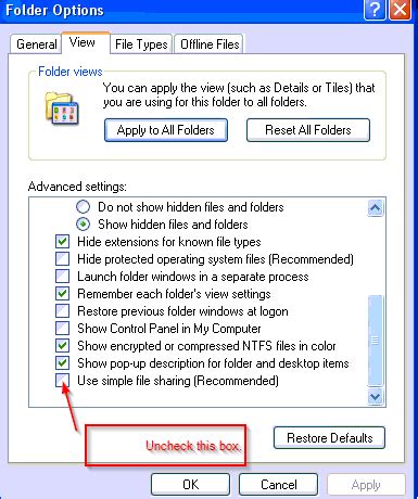 Cannot See Security Permissions Tab In Windows XP Security Tab Does Not Appear In Folder