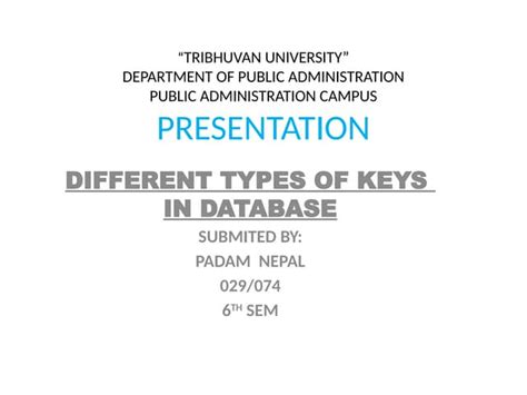 Database Keys And Relationship Pptx